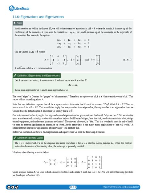 eigenvalues and eigenvections examples and practice exercises pdf