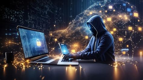 Premium Ai Image Cyber Hacker In Action Digital Intrusion And