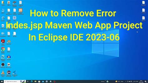 Remove Error Index Jsp In Maven Web App Project YouTube