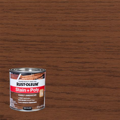 Early American Rust Oleum Stain Polyurethane Semi Gloss Half Pint Walmart Com