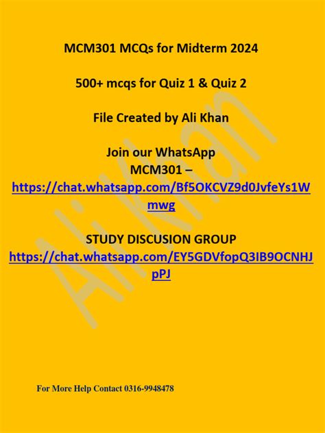 Mcm301 Mcqs For Midterm 2024 Marged By Ali Khan Vu Nexus Pdf Communication Nonverbal
