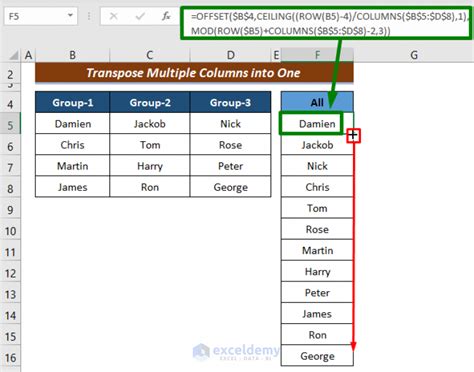 Transpose Multiple Columns Into One Column In Excel 3 Handy Methods