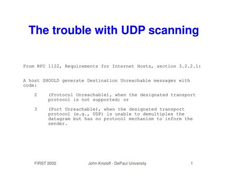 PPT UDP Scanning PowerPoint Presentation Free Download ID 9247406