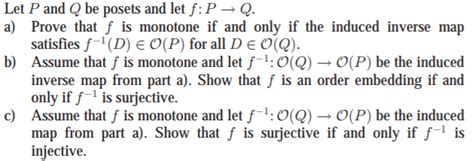 Solved Let P And Q Be Posets And Let Fp → Q A Prove That