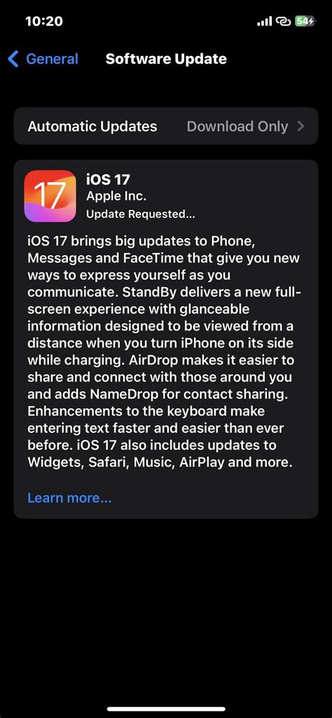 stuck on “requesting updates” ios 17 iphone 12 pro r ios