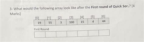 Solved 3 What Would The Following Array Look Like After The