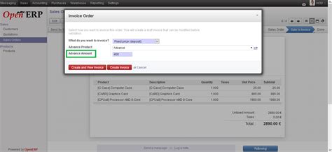 การใช้งานโปรเเกรม Open Erp ในส่วนของ Fixed Price Deposit เงินที่จ่ายล่วงหน้า เป็นต้น เว็บ