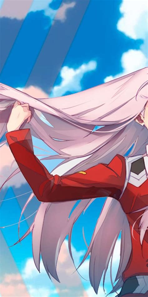 Обои на рабочий стол Милый Во Франксе Аниме Zero Two Дорогая В