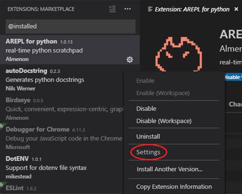 Ability To Open Settings Editor From Extensions Vieweditor · Issue