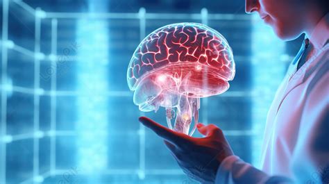 디지털 뇌 스캔 흐린 배경에서 의사와 홀로그램 이미지의 3d 렌더링 로그 배경 홀로 배경 미지의 배경 이미지 Hd 로그 홀로 미지의 배경 사진 무료 다운로드