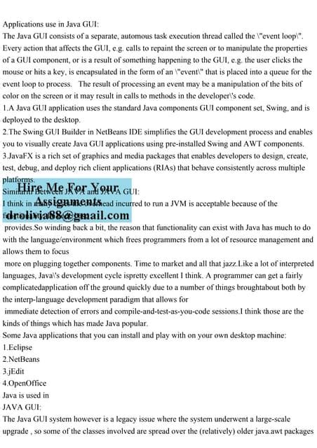 applications use in java guithe java gui consists of a separate pdf