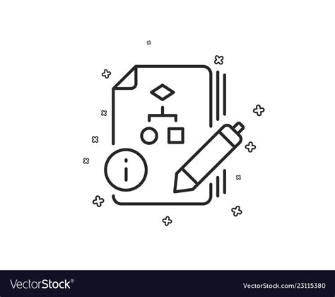 Documentation With Algorithm Line Icon Technical Vector Image