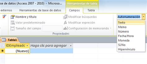 Ofimatica Crear Una Tabla De Access