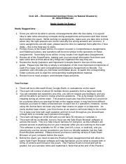 GLG121 Exam1 StudyGuide Pdf GLG 121 Environmental Geology Focus On Natural Disasters Dr