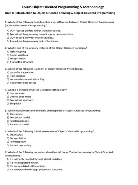 cs305 object oriented programming pdf method computer programming