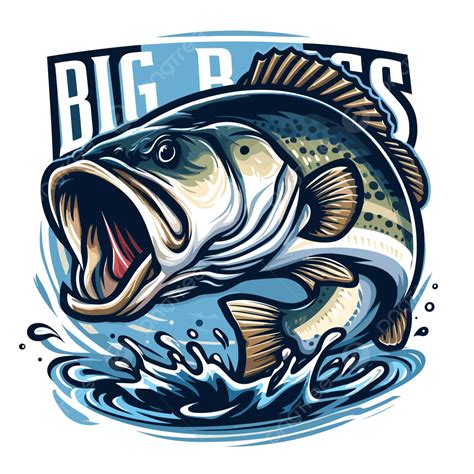 Fishing Sport Bass Fish Isolated Cartoon Animal Illustration Fish