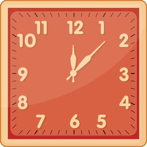 Square Shape Classic Wall Clock Isolated Vector Reloj De Pared Reloj Reloj Cuadrado