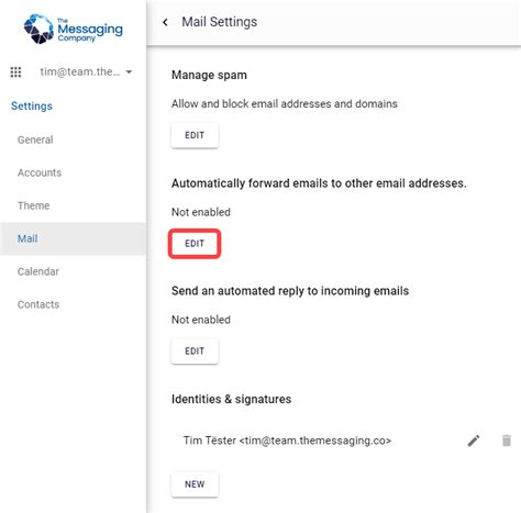 Remove Automatic Email Forwarding In Webmail The Messaging Company