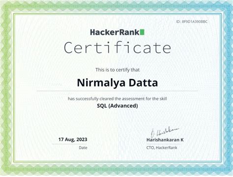 Nirmalya Datta On Linkedin Share Hackerrank Connections Sql