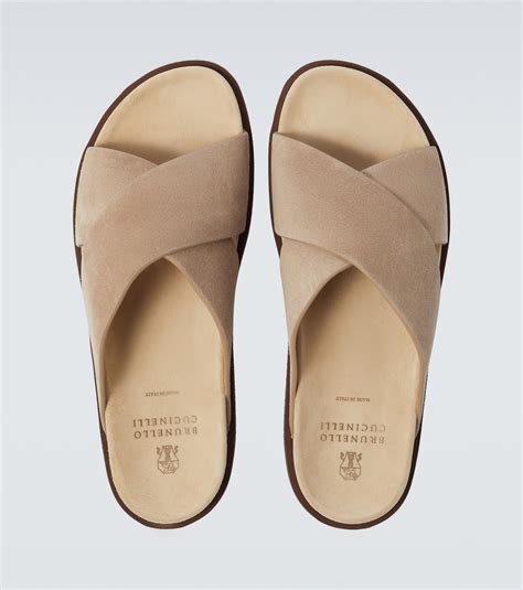 Suede Slides In Beige Brunello Cucinelli Mytheresa