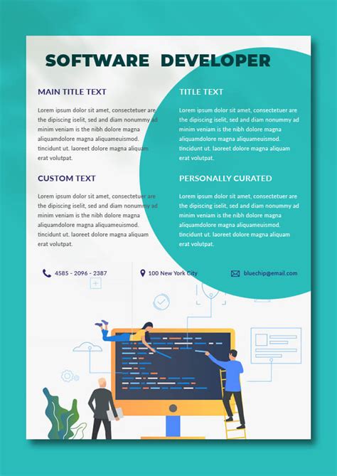 Software Data Sheet Psd Flyer Template Room