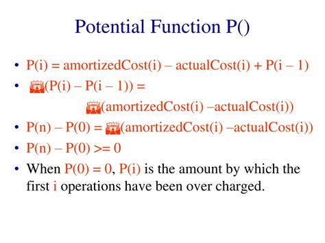 ppt amortized cost and potential methods in complexity analysis