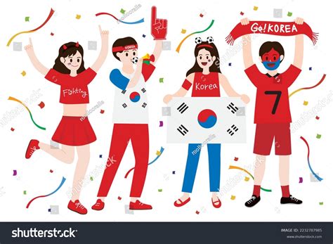 Illustration Red Devils Cheering Squad Cheering Stock Vector Royalty Free 2232787985
