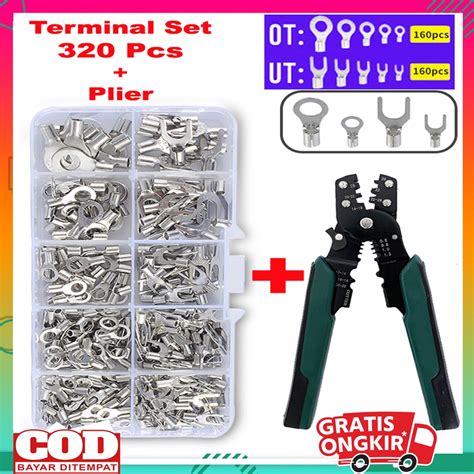 Jual Terminal Wire Crimp Connector Kit Pcs Plier Stripping Pcs Konektor Kawat