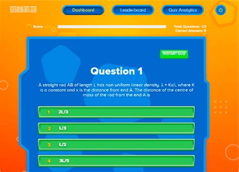 An Example Of The User Interface Within The Quiz The Page Is Animated