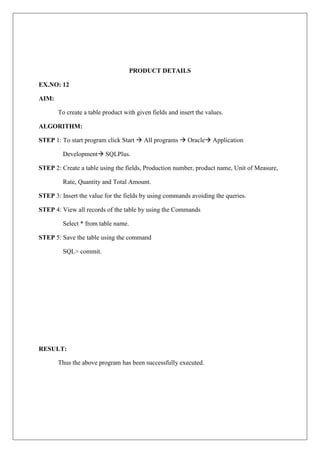 MS Office And Oracle Lab Manual PDF
