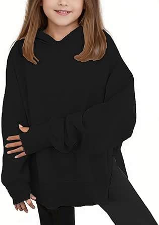 Girls Fleece Hooded Sweatshirt Long Sleeve Pullover Top
