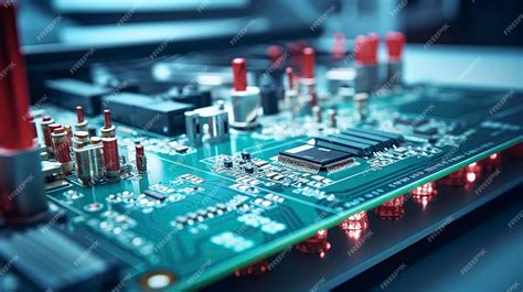 Premium Photo Automated Assembly Line For Circuit Board Installation And Quality Control In