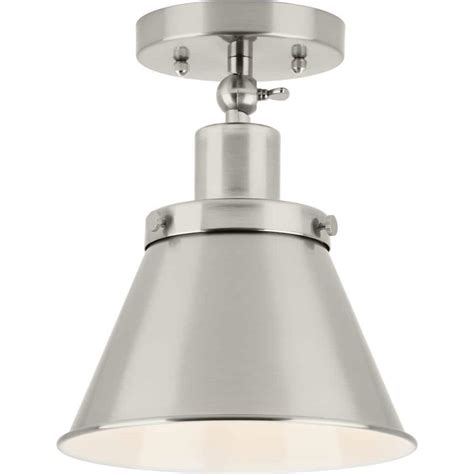 Progress Lighting Hinton Collection 1 Light Brushed Nickel Clear Seeded