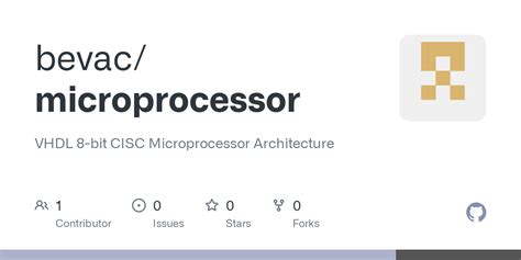 Github Bevacmicroprocessor Vhdl 8 Bit Cisc Microprocessor Architecture