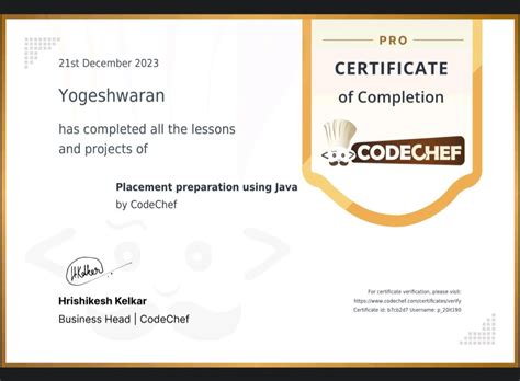 Java Codechef Certificationcomplete Fullstackdeveloper Yogeshwaran S