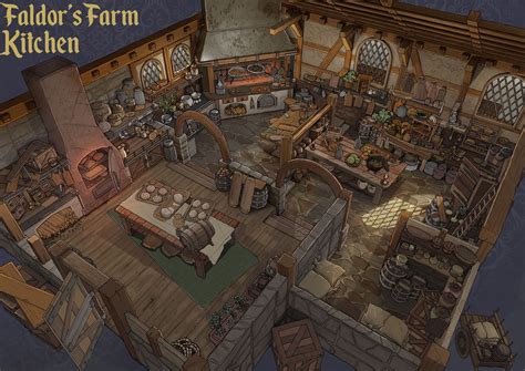 Artstation Belgariad Faldors Kitchen Cutaway Fantasy House