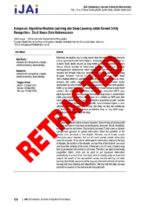 Pdf Komparasi Algoritma Machine Learning Dan Deep Learning Untuk