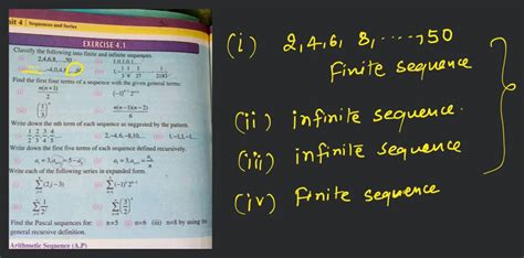 write down the nth term of each sequence as suggested by the pattern