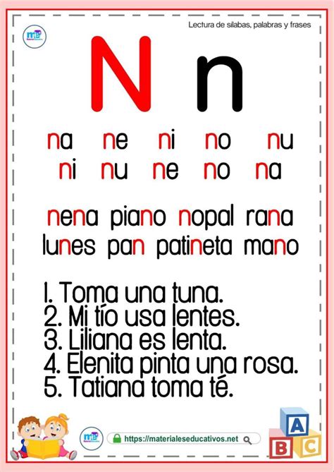 Actividades Con N Letra ñ Palabras Consonantes Sílabas Palabras