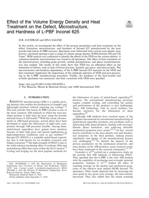 Effect Of The Volume Energy Density And Heat Treatment On The Defect Microstructure And