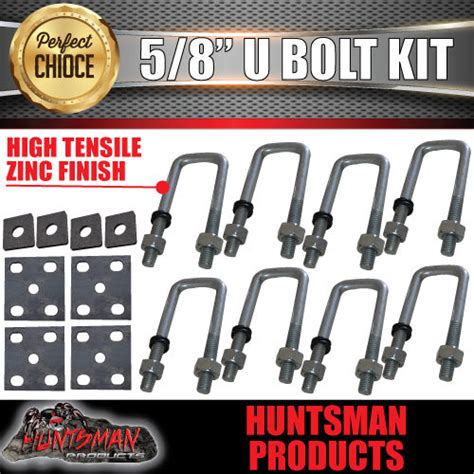 Tandem Trailer Caravan 50mm X 170mm 58 Bsw High Tensile U Bolt Kit
