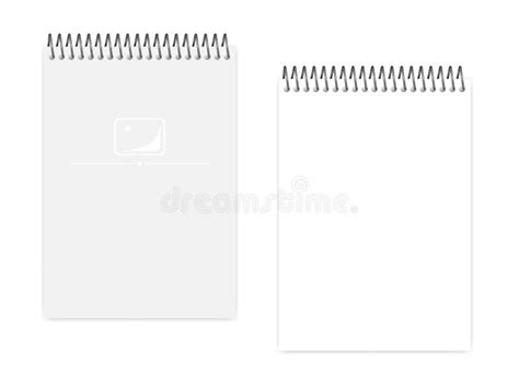Wire Spiral A5 Blank Notebook White Page And Cover Template Stock