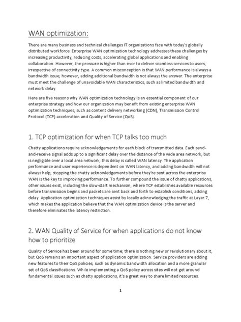 Wan Optimization 1 Tcp Optimization For When Tcp Talks Too Much Pdf Quality Of Service