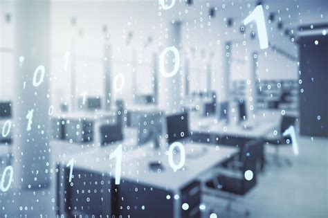 Premium Photo Double Exposure Of Abstract Virtual Binary Code