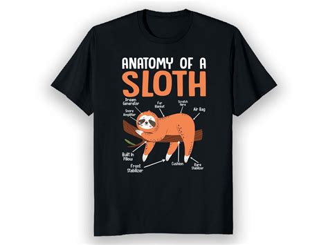 Anatomy Of A Sloth Graphic By Best Merch Tees · Creative Fabrica