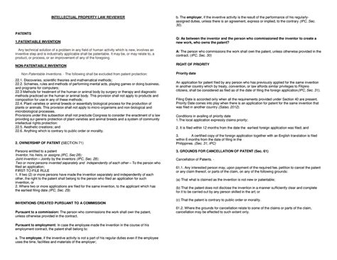Ipl Reviewer Lecture Notes Intellectual Property Law Intellectual Property Law Reviewer