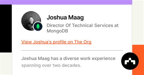 Joshua Maag Director Of Technical Services At Mongodb The Org