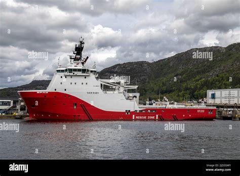 Offshore AHTS Anchor Handling Tug Supply Vessel Siem Ruby In The Port Of Bergen Norway May