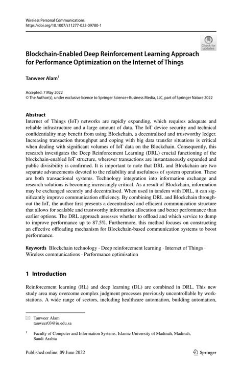 pdf blockchain enabled deep reinforcement learning approach for