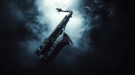 A Saxophone Is Suspended In The Air Surrounded By A Hazy Mist Stock Illustration Illustration